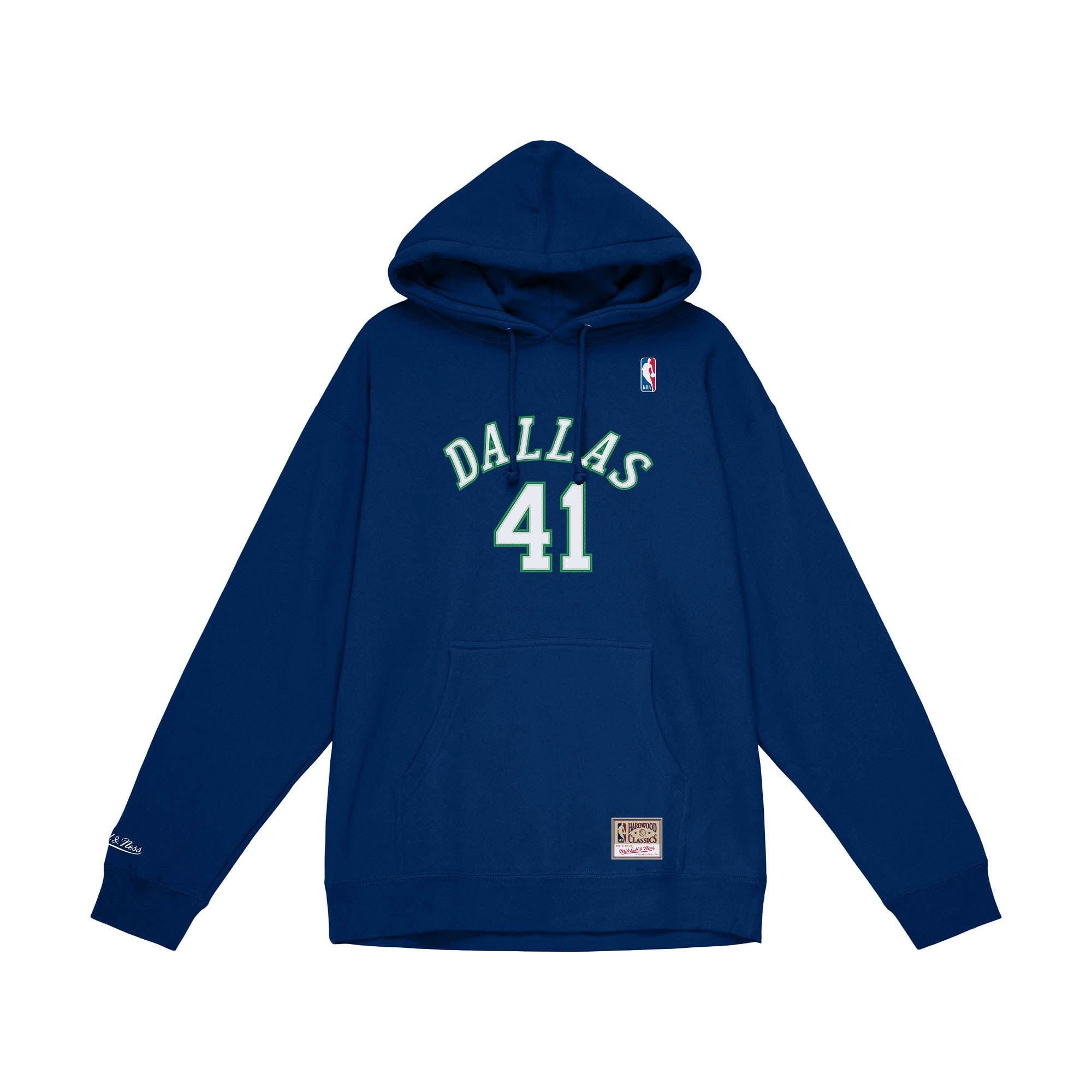 DALLAS MAVERICKS MITCHELL & NESS 2022 DIRK NOWITZKI NAME & NUMBER HOOD ...